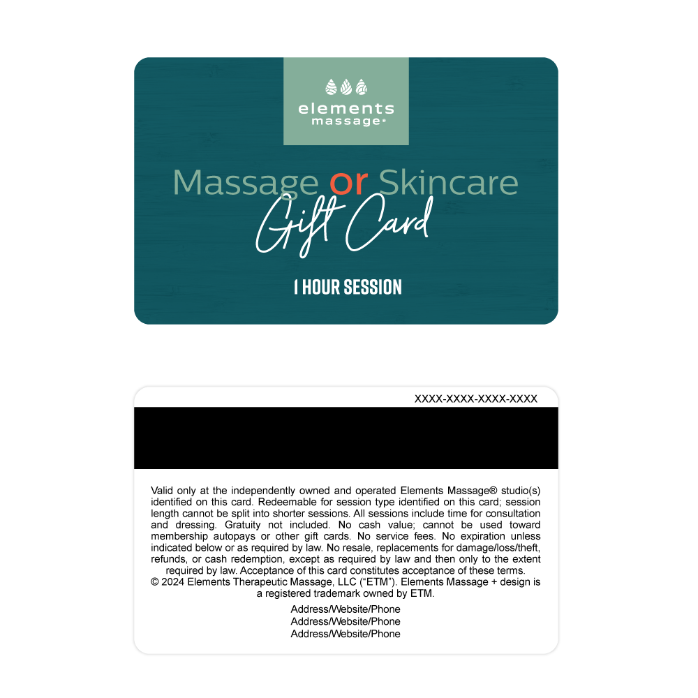 2024 Massage or Skincare Gift Cards - 1 Hour Session – Elements Massage ...